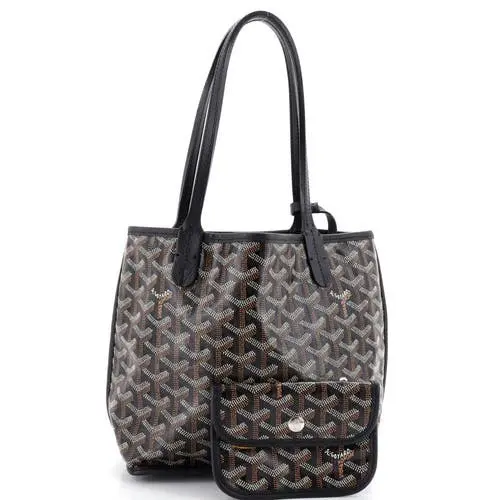 Goyard Anjou Reversible Tote Coated Canvas Mini - Black
