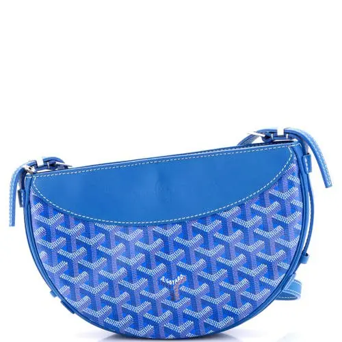 Goyard Hirondelle Shoulder Bag Coated Canvas And Leather - Blue