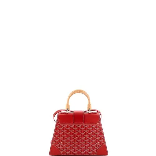 Goyard Saigon Top Handle Bag Coated Canvas With Leather Pm