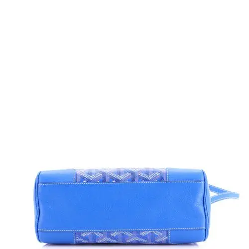Goyard Saigon Top Handle Bag Coated Canvas With Leather Mini - Blue