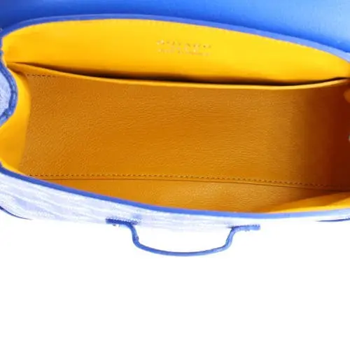 Goyard Saigon Top Handle Bag Coated Canvas With Leather Mini - Blue