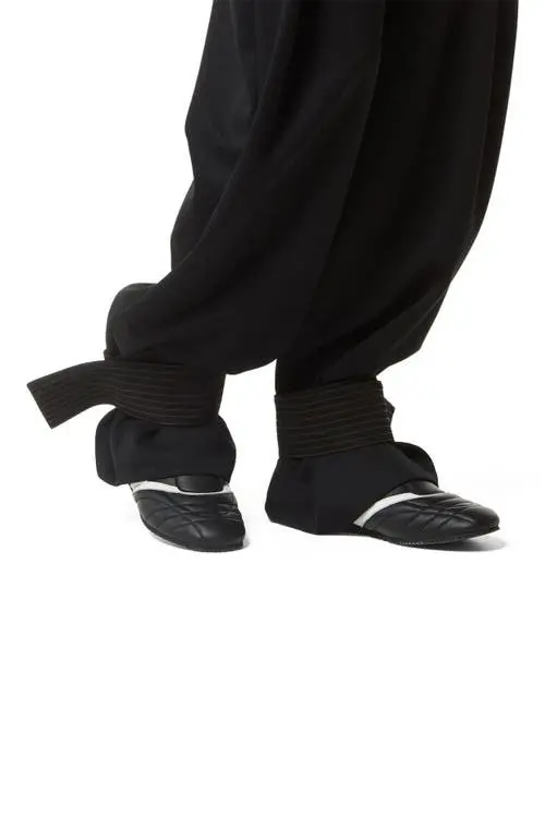 Mcm Wool Twill Pants With Monogram Leather Belt