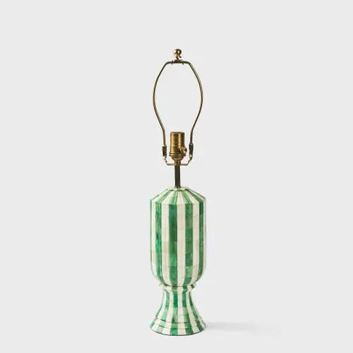 MELA ARTISANS Eterna Bone Inlay Lamp - Emerald Green