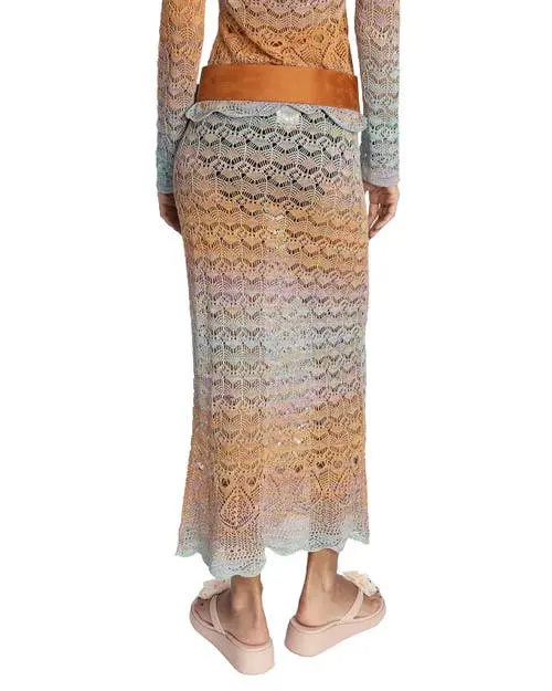 Anna Sui Ombre Space Dye Crochet Skirt