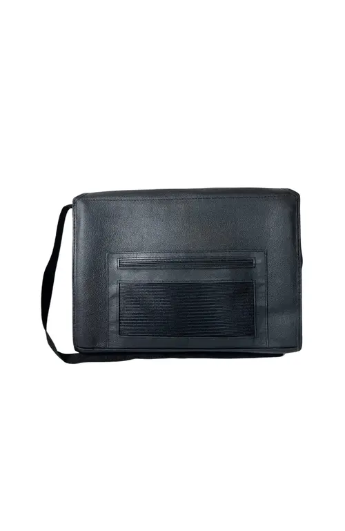 DEUX MAINS Leather Messenger Bag