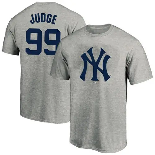 Profile New York Yankees Big & Tall Name & Number T-shirt - Heather Gray