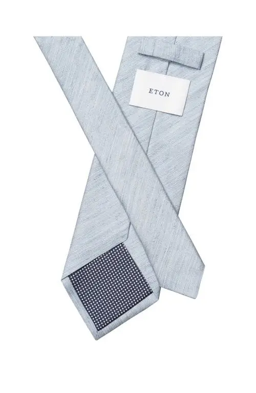 Eton Solid Linen & Silk Tie - Light Blue