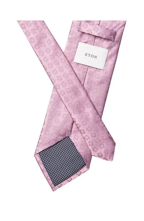 Eton Medallion Silk Tie - Medium Pink