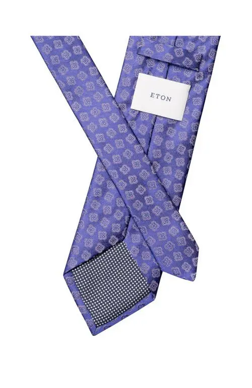 Eton Medallion Silk Neck Tie - Medium Purple