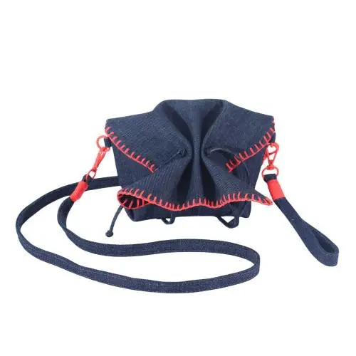 Carlos Falchi Mini Butterfly Leather Bag - Denim