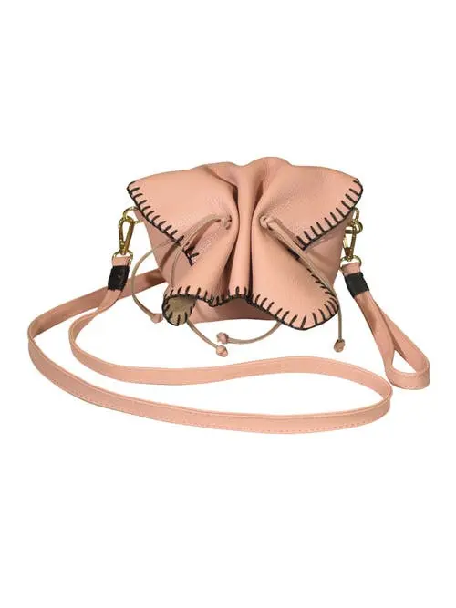 Carlos Falchi Mini Butterfly Leather Bag - Dusty Rose