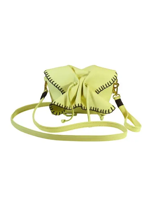 Carlos Falchi Mini Butterfly Leather Bag - Lemon