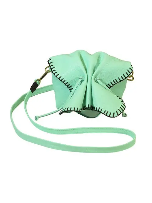 Carlos Falchi Mini Butterfly Leather Bag - Lime