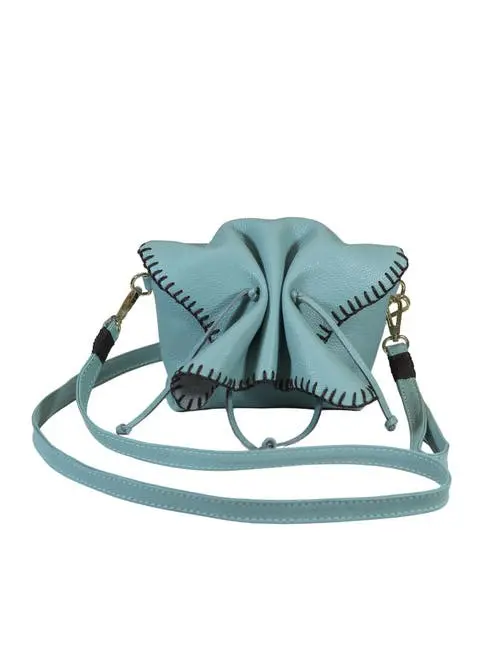 Carlos Falchi Mini Butterfly Leather Bag - Teal
