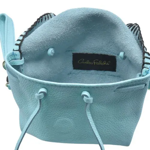 Carlos Falchi Mini Butterfly Leather Bag - Teal