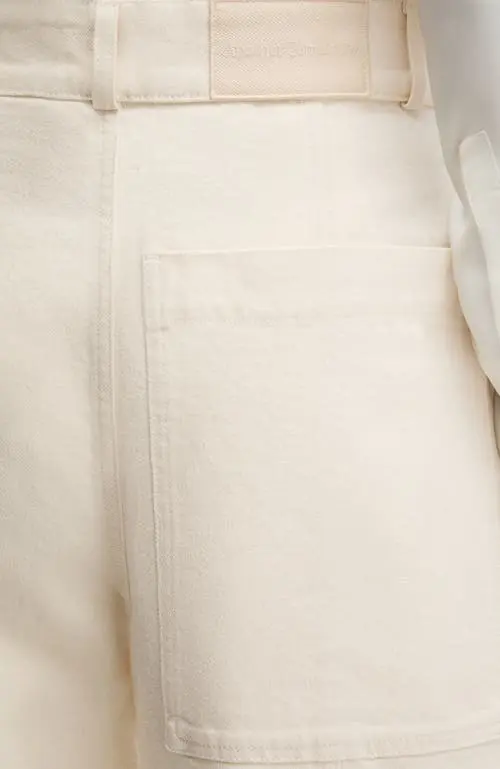 Another Tomorrow Wide Cuff Denim Pants - Ecru