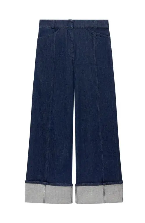 Another Tomorrow Wide Cuff Denim Pants