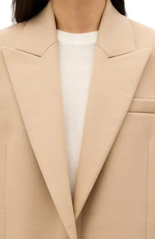 Another Tomorrow Wool Oversized Tailored Jacket - Camel