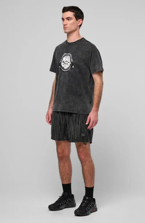 MAUI & SONS Shark Teeth Mineral Wash Cotton Graphic T-shirt