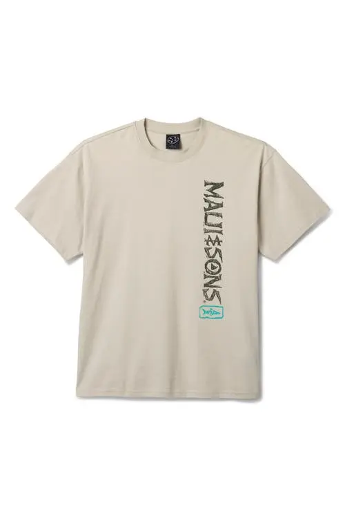 MAUI & SONS Fossil Boxy Fit Cotton Graphic T-shirt - Cement