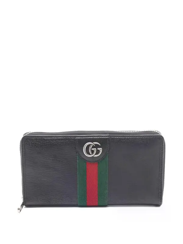 Gucci 2010s Ophidia Leather Zip Wallet - Black