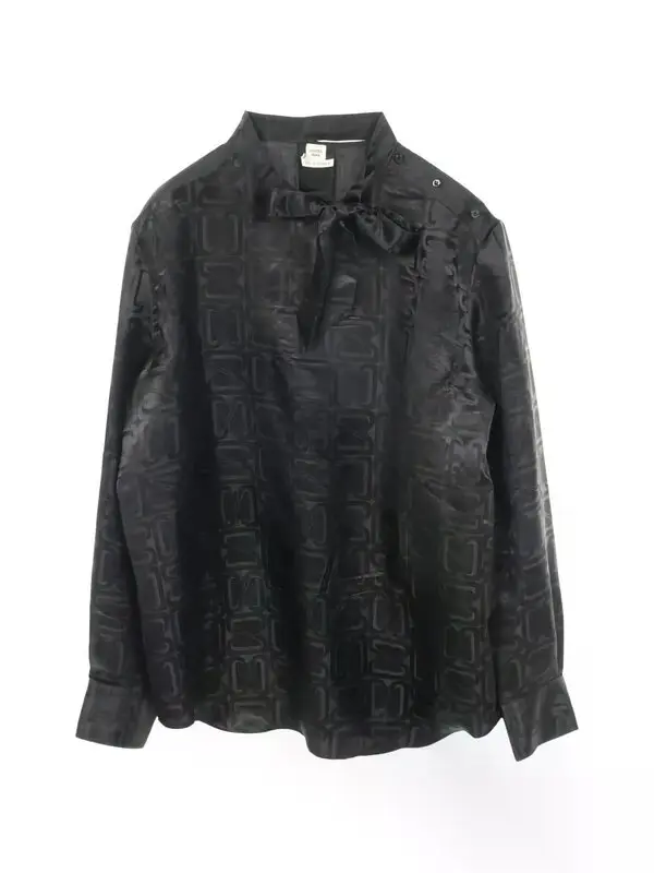 Hermès 2010s Bow Tie Long Sleeve Blouse