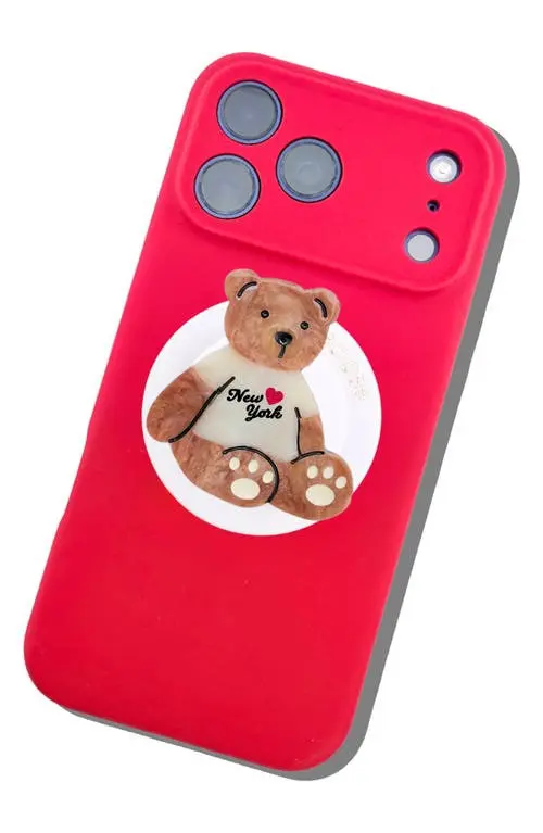 SOLAR ECLIPSE Hand Painted New York Teddy Bear Phone Grip