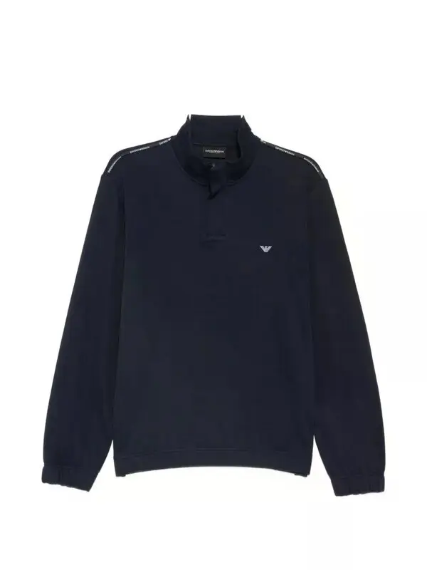 Emporio Armani Embroidered Zip Up Sweatshirt - Blue