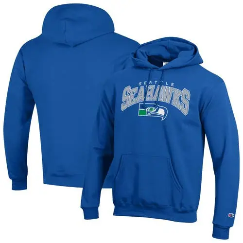 Champion Seattle Seahawks Powerblend Arch Over Logo Hoodie - Royal