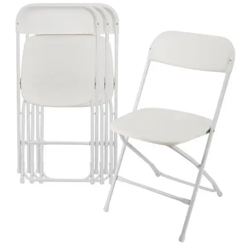 ELAMA 4 Piece Plastic Folding Chair - White