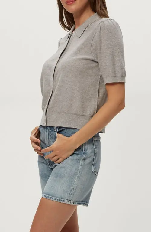 Michael Stars Button-front Knit Shirt - Heather Grey