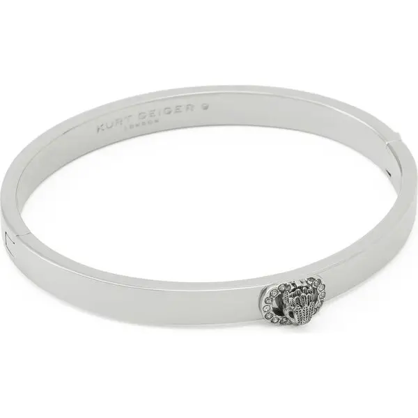 Kurt Geiger Chelsea Eagle Head Hinge Bangle - Rhodium