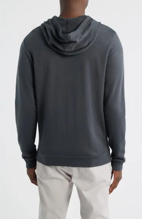 Marine Layer Cotton Blend French Terry Pullover Hoodie - Asphalt Grey