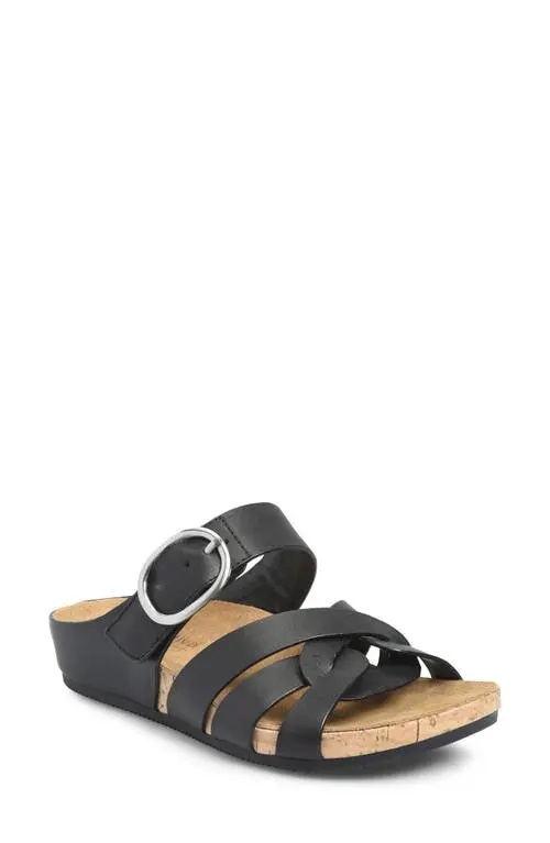 COMFORTIVA Gianna Platform Wedge Slide Sandals - Black
