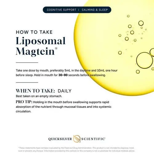 QUICKSILVER SCIENTIFIC Liposomal Magtein Magnesium L-threonate Supplement