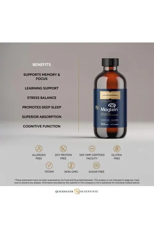 QUICKSILVER SCIENTIFIC Liposomal Magtein Magnesium L-threonate Supplement