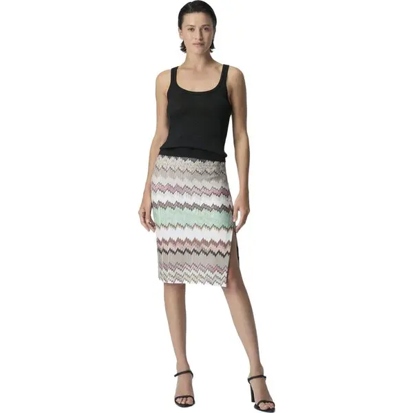 Missoni Midi Skirt In Viscose Lamé With Snake Pattern - Multicoloured