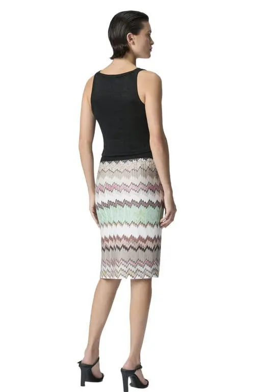 Missoni Midi Skirt In Viscose Lamé With Snake Pattern And Slit