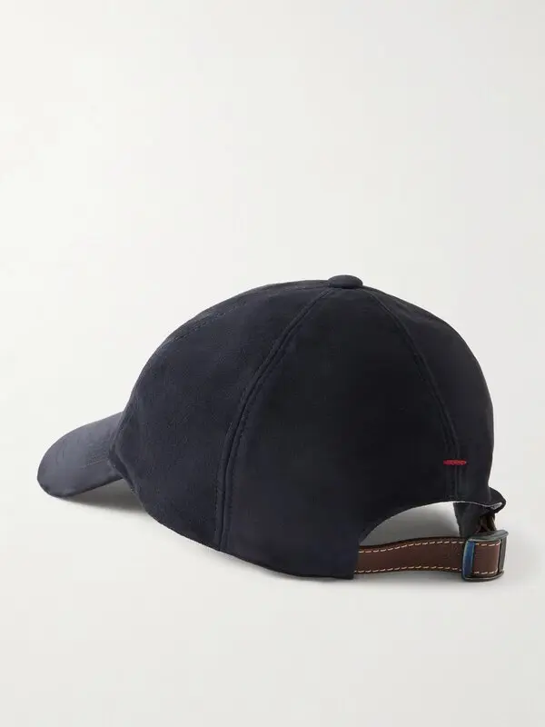 Brunello Cucinelli Logo-embroidered Suede Baseball Cap - Blue