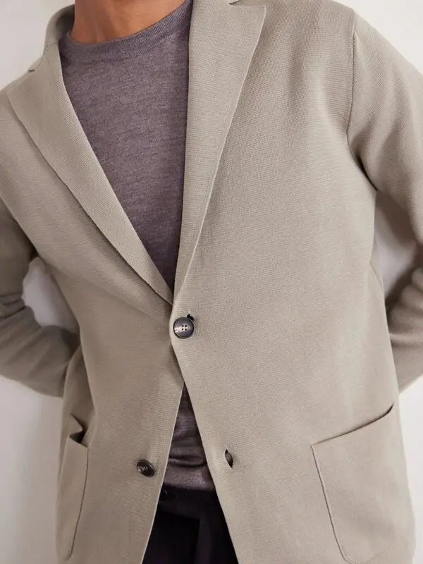 Thom Sweeney Cotton Crepe Knitted Blazer