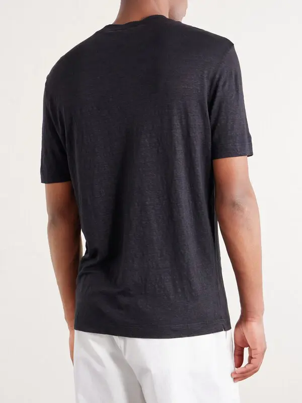 Thom Sweeney Linen T-shirt - Black