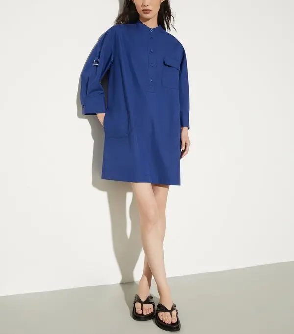 Max & Co. Cotton Mini Shirt Dress - Blue