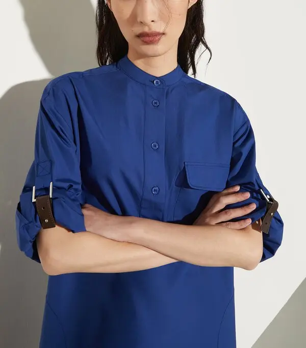 Max & Co. Cotton Mini Shirt Dress - Blue