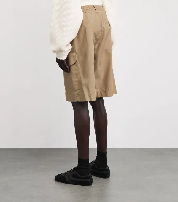 Moncler Cotton Poplin Cargo Shorts - Beige
