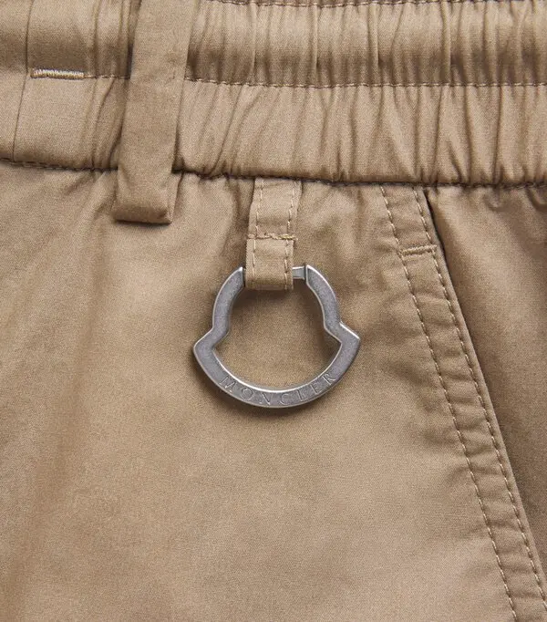 Moncler Cotton Poplin Cargo Shorts - Beige