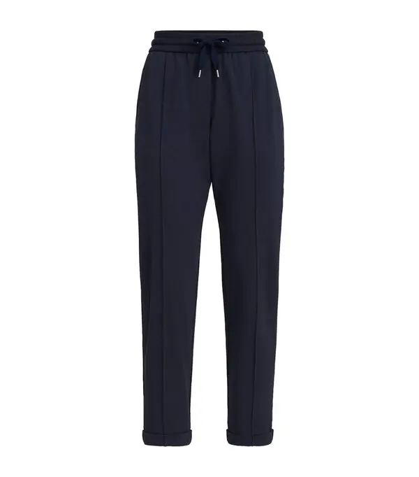 Brunello Cucinelli Cotton-blend Drawstring Sweatpants - Blue