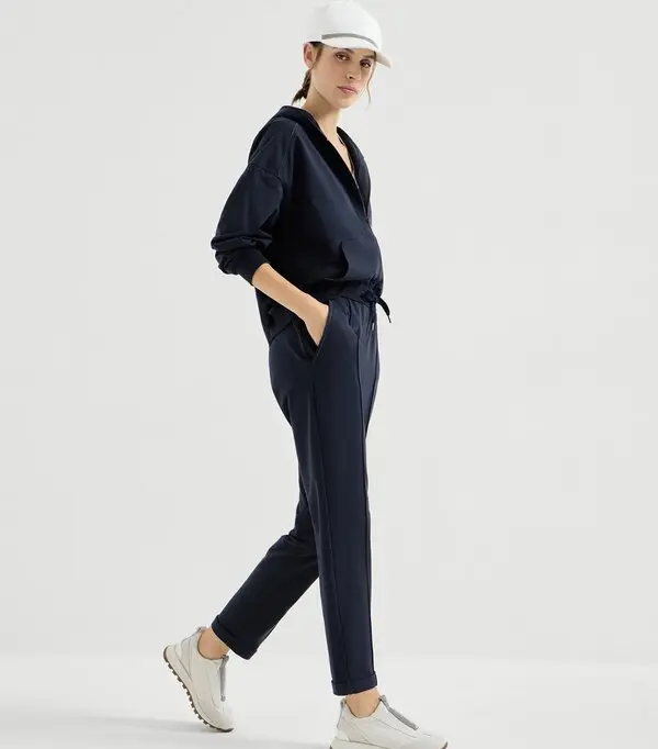 Brunello Cucinelli Cotton-blend Drawstring Sweatpants - Blue