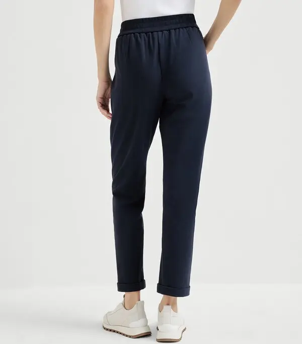 Brunello Cucinelli Cotton-blend Drawstring Sweatpants - Blue