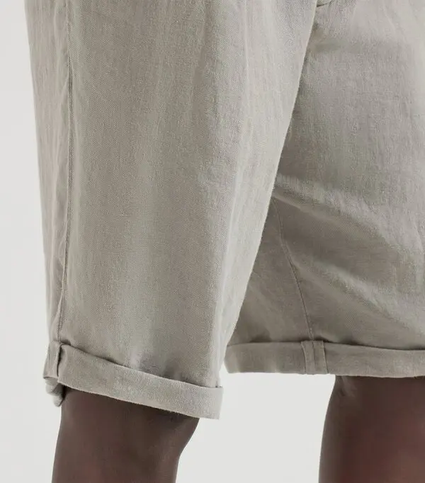 Brunello Cucinelli Linen Drawstring Bermuda Shorts - Brown