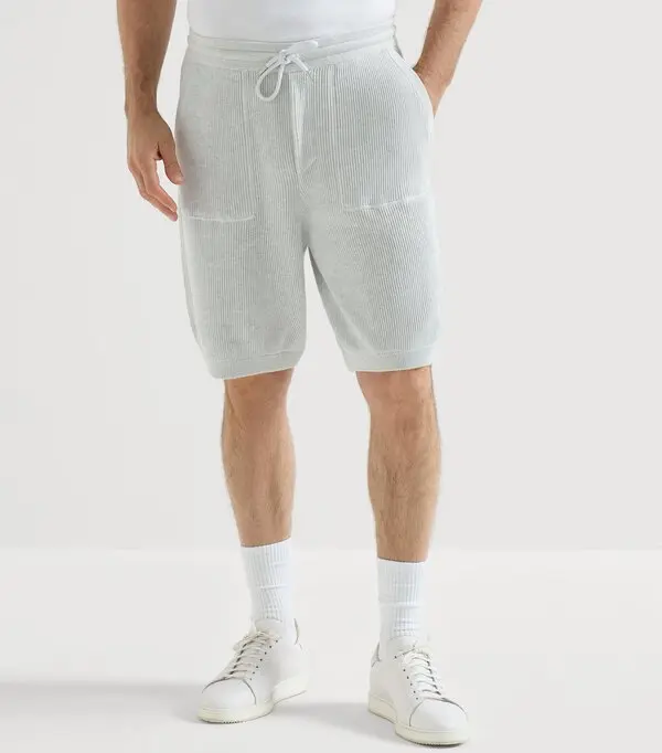 Brunello Cucinelli Linen Drawstring Bermuda Shorts - White